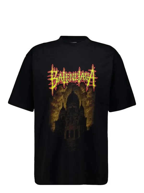 Balenciaga Cotton Graphic T-shirt - Black