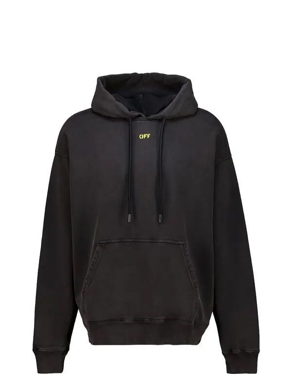 Off-White Fallen Caravaggio Cotton Hooded Sweatshirt - Black