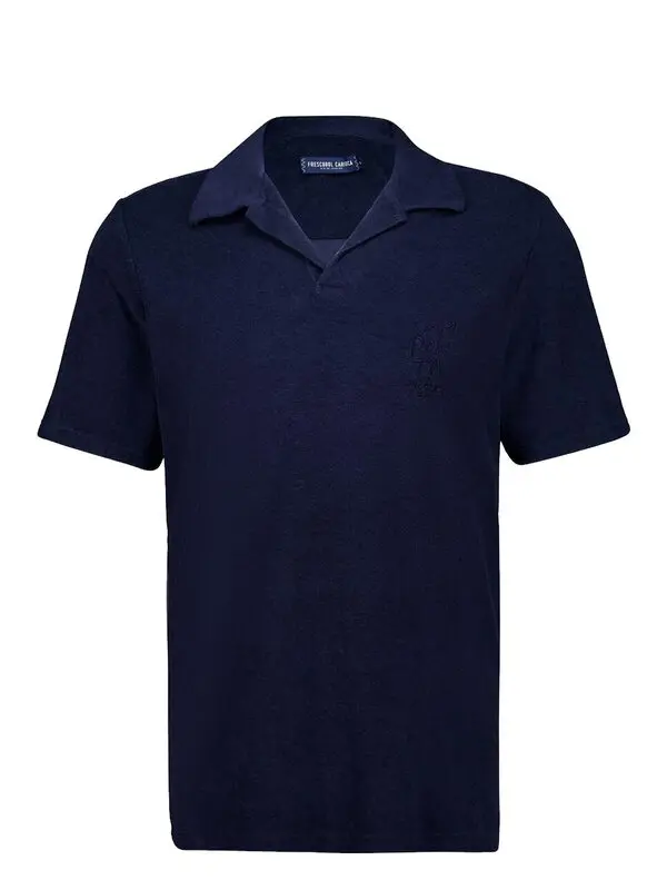 Frescobol Carioca Navy Terry Cotton Polo - Blue