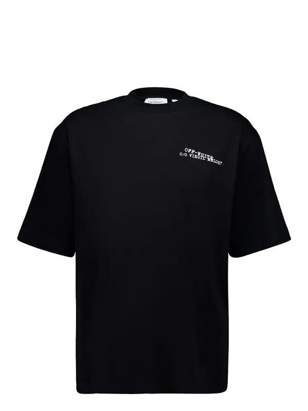 Off-White Type Arrow Cotton T-shirt - Black