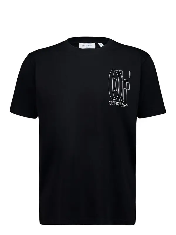 Off-White Outline Arrow Slim Cotton T-shirt - Black