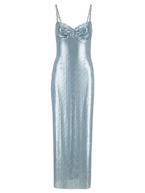 Rabanne Aluminium Strap Maxi Dress - Blue