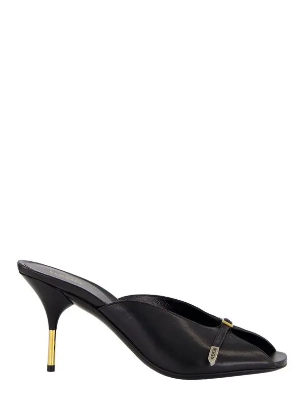 Versace Nyx 80 Leather Mules - Black