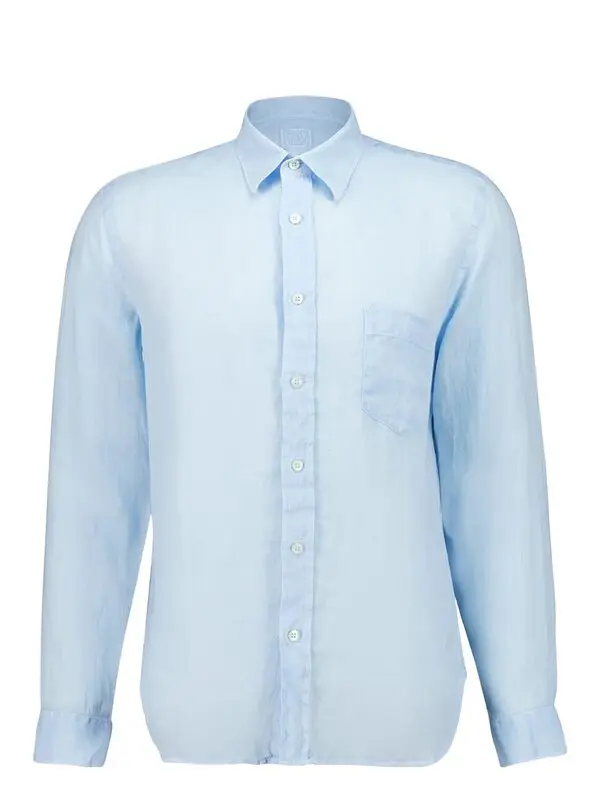 120% Lino Baby Linen Regular-fit Shirt - Blue