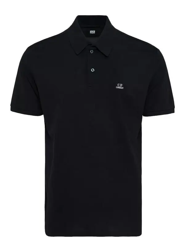 C.P. COMPANY Piqué-weave Short-sleeve Polo Shirt - Black