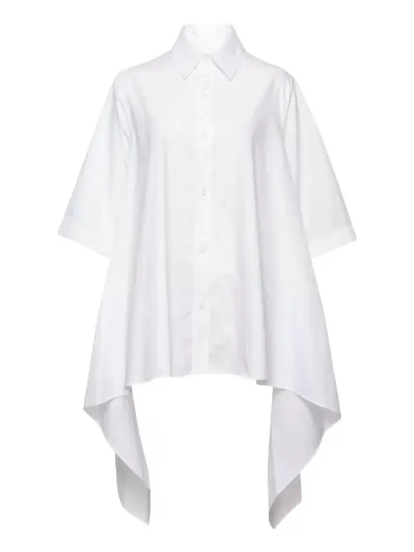 Yohji Yamamoto Flounce Short-sleeve Blouse - White