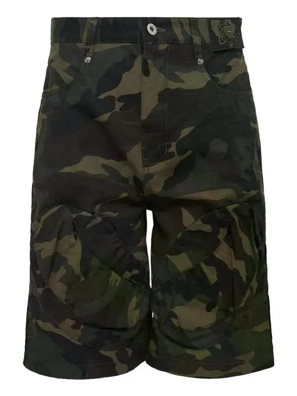 JUNTAE KIM Camouflage Cargo Shorts - Green