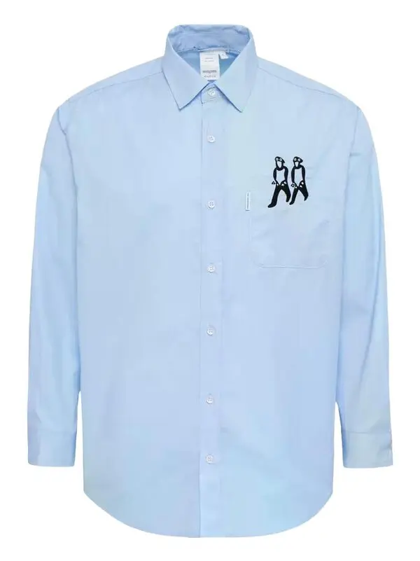 JUNTAE KIM Embroidery-detail Button-down Shirt - Blue