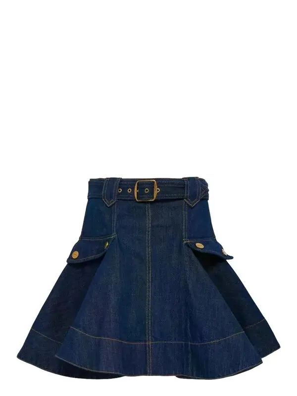 Zimmermann Cargo Belted Mini Skirt - Blue