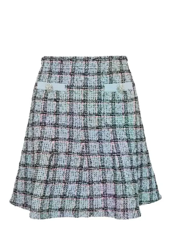 SELF-PORTRAIT Knit Mini Skirt - Blue