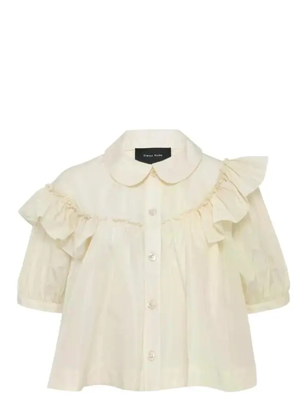 Simone Rocha Sheer Ballet Peplum Top - Neutrals