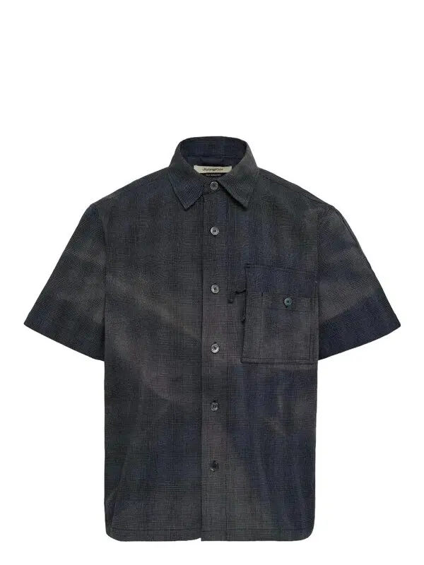 JIYONGKIM Checked Sun-bleached Shirt - Grey