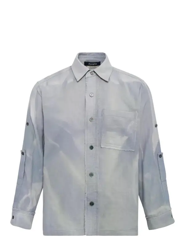 JIYONGKIM Sun-bleached Strap Detailed Shirt - Blue
