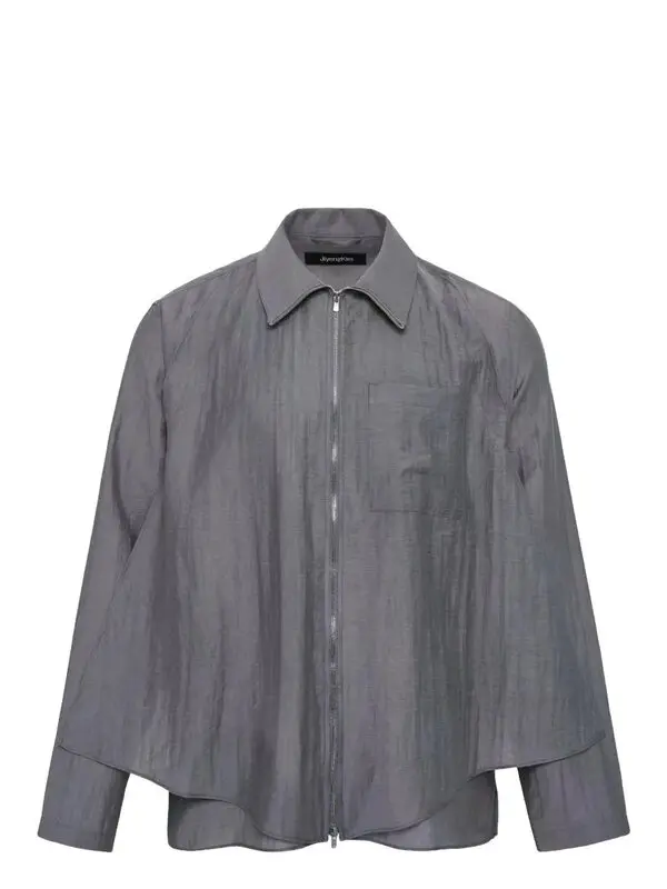 JIYONGKIM Layered Zip-up Shirt - Grey