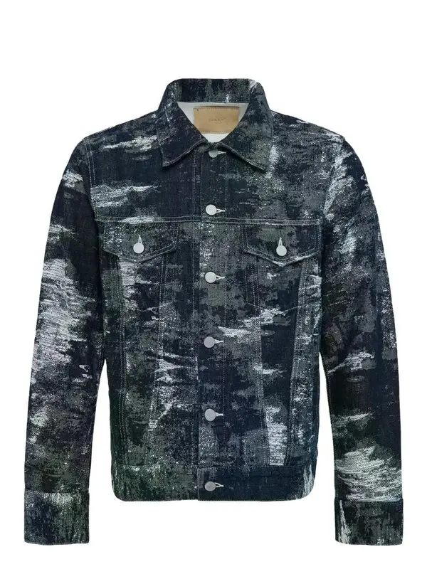 TAAKK Printed Denim Jacket - Blue