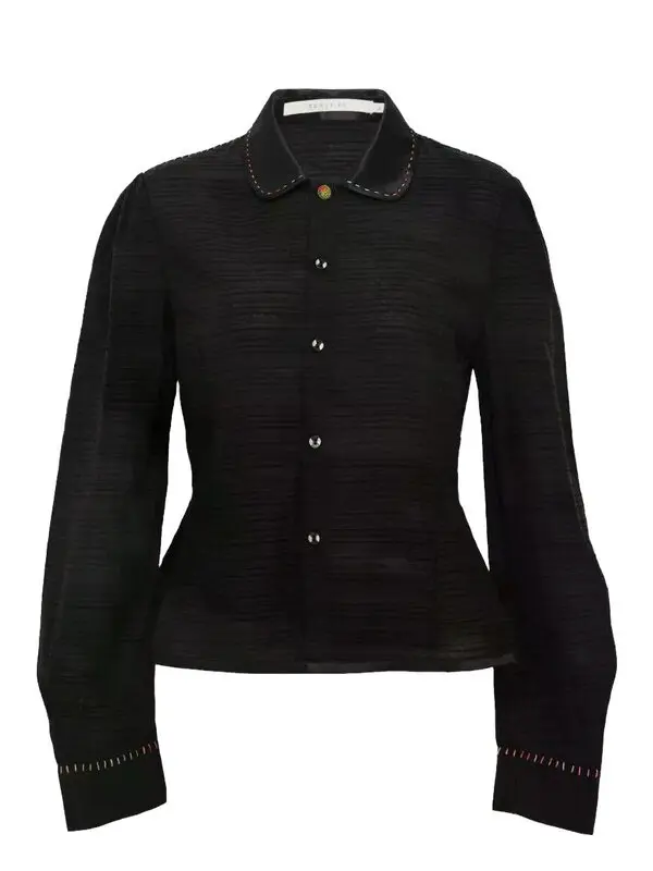 RENLI SU Satin Collar Blouse - Black