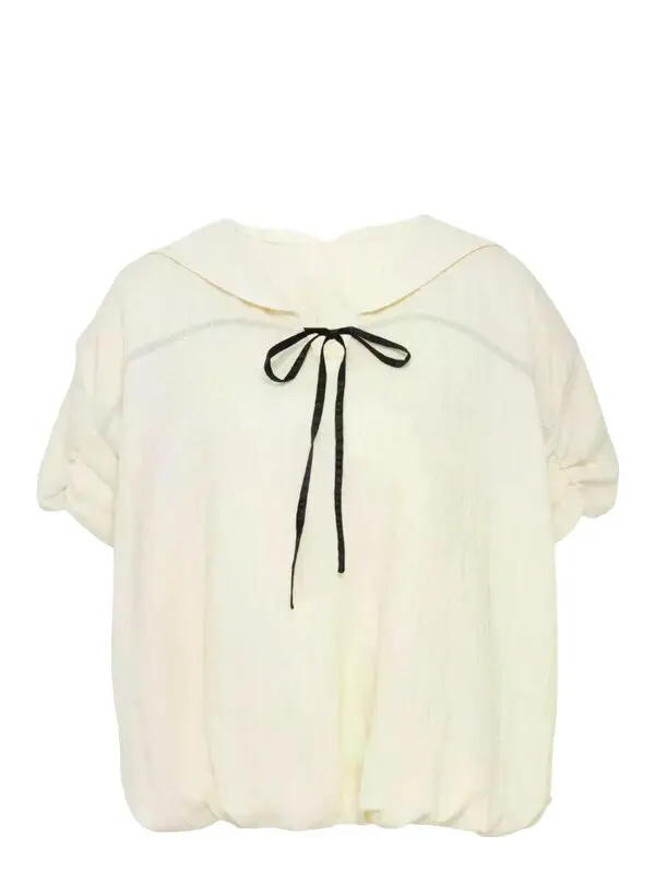 RENLI SU Balloon Blouse With Bow Detail - Neutrals