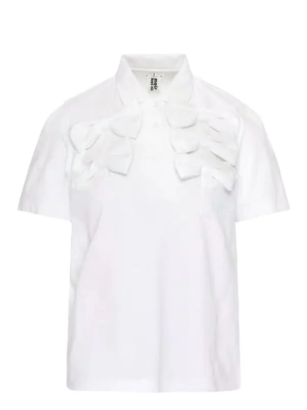 Noir Kei Ninomiya Bow-embellished Polo Shirt - White