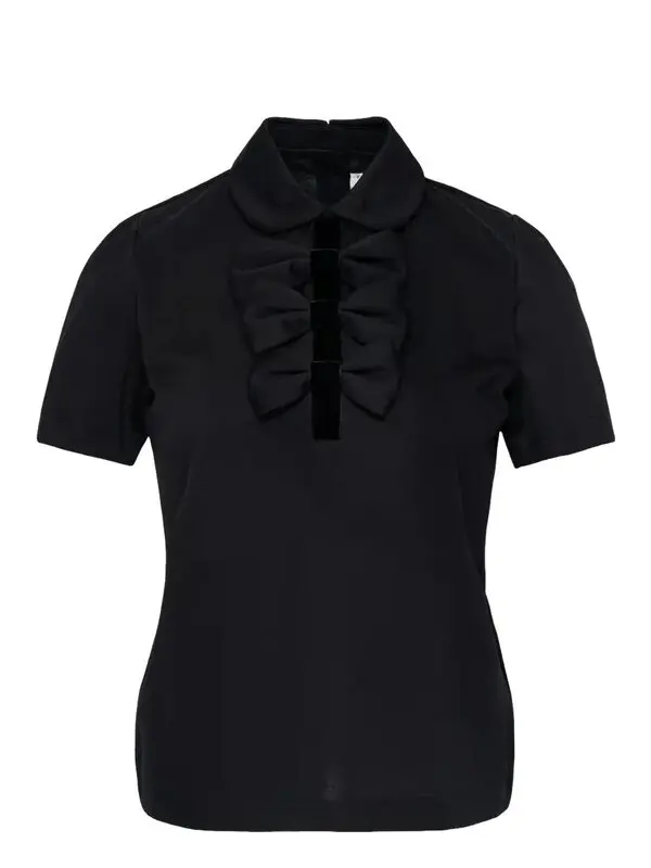 Noir Kei Ninomiya Bow-embellished Polo Shirt - Black