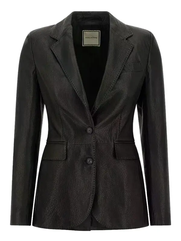 Tagliatore Sophie Hammered-leather Blazer - Black