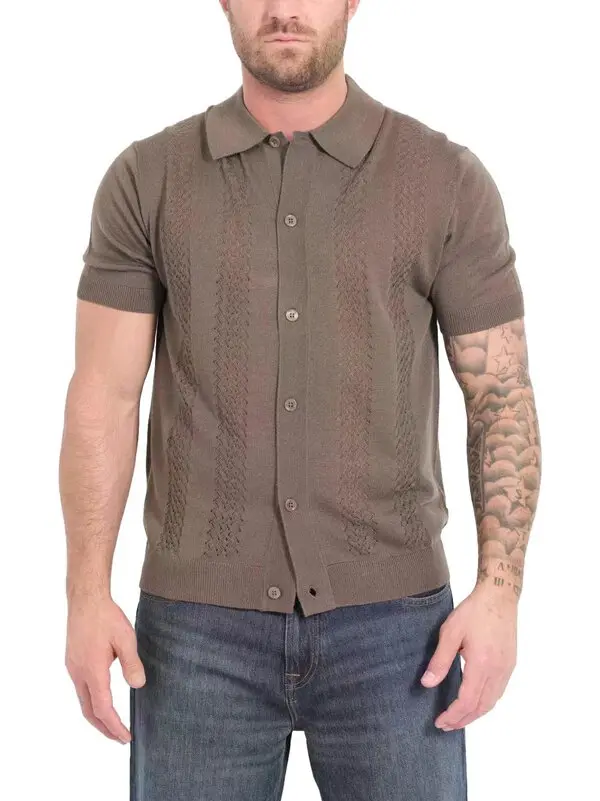 Nn07 Thor Button Pattern Shirt - Brown