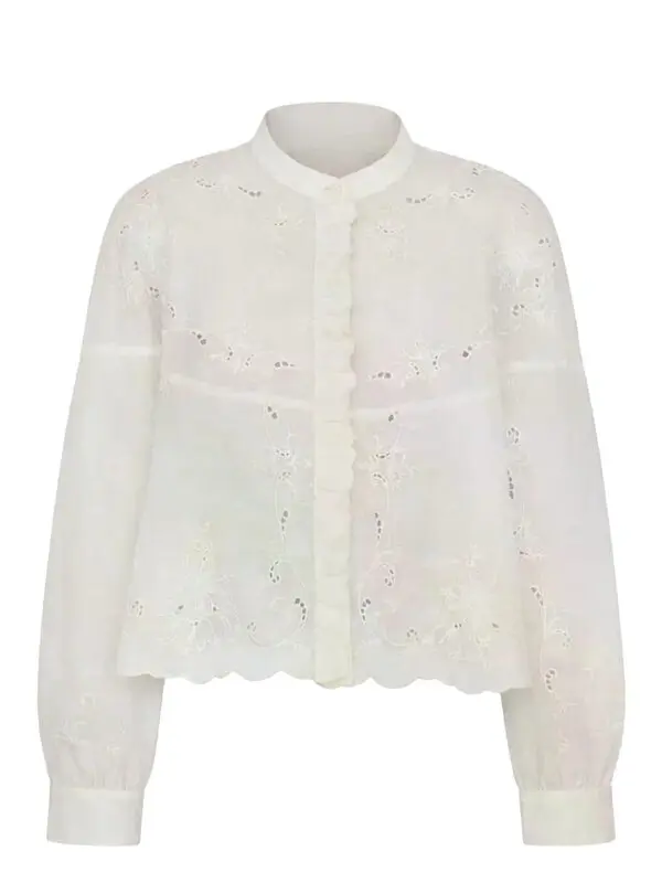 Antik Batik Ruffled Embroidery Shirt - Neutrals