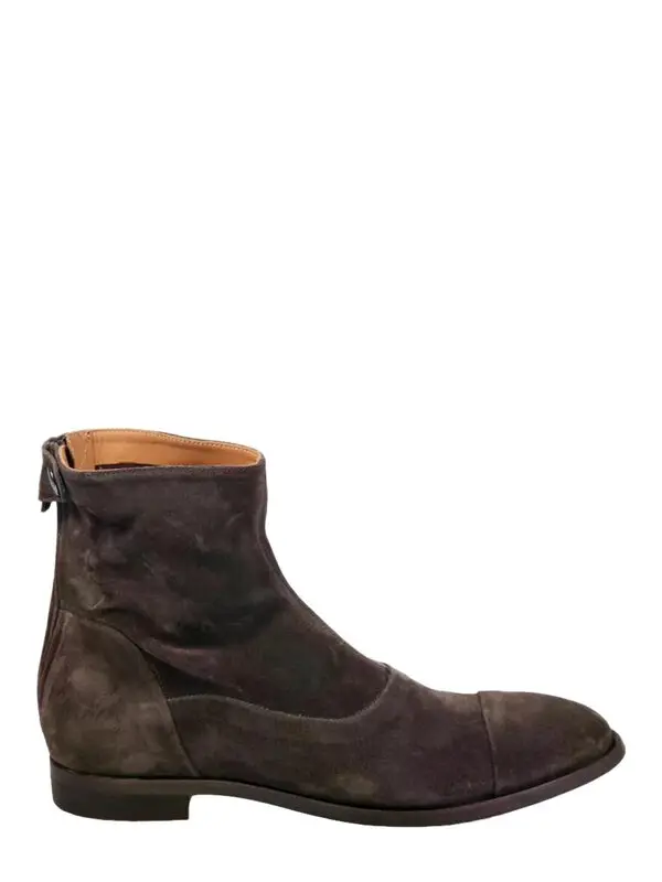 ALBERTO FASCIANI Back-zip Suede Boots - Brown