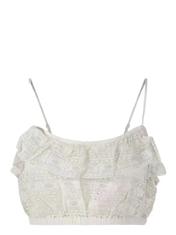 Antik Batik Ruffled Lace Top - Neutrals