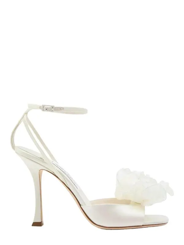JIMMY CHOO Mimmi Flower-appliqué Sandals - Neutrals