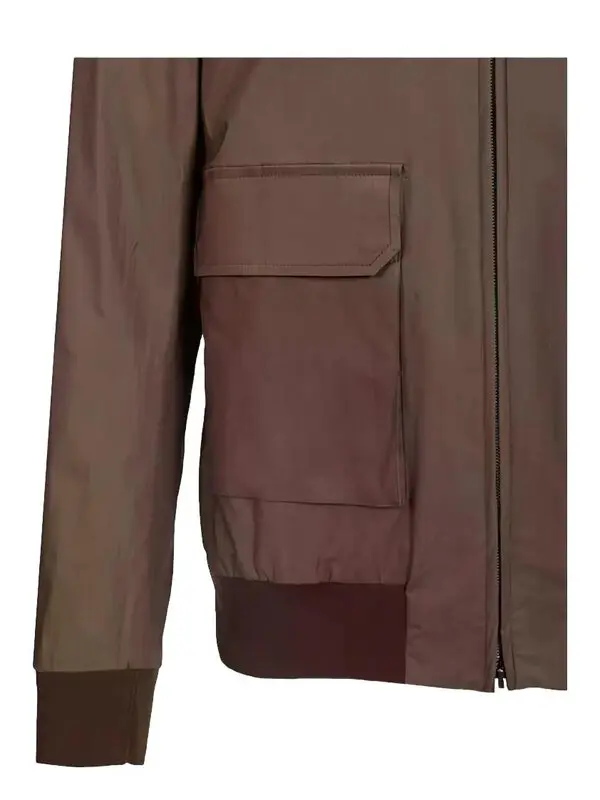 Herno Zip-up Cotton Bomber Jacket - Brown