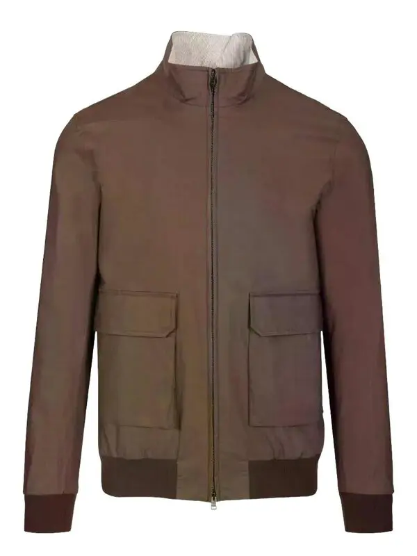 Herno Zip-up Cotton Bomber Jacket - Brown