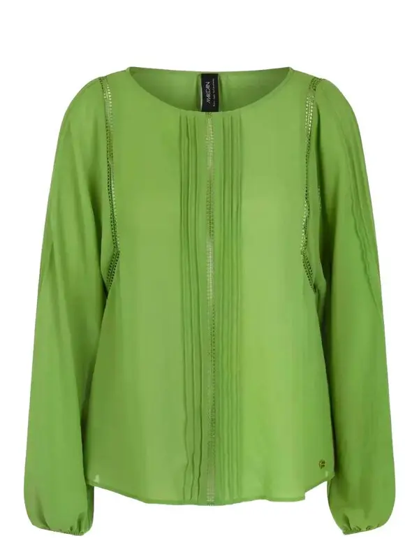 MARCCAIN Pintucks-detail Long-sleeve Blouse - Green
