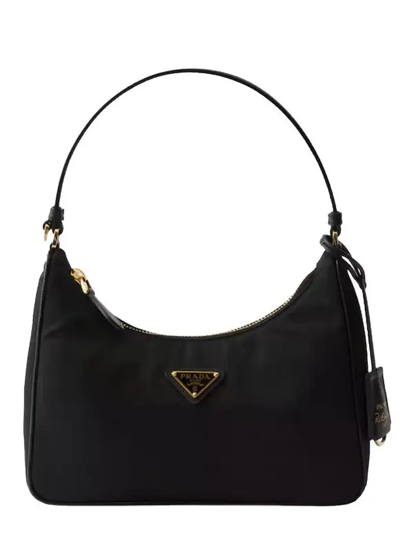 Prada Re-edition 2005 Shoulder Bag With Triangle Logo - Black