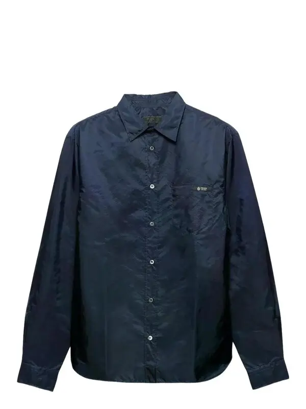 Prada Logo-label Pocket Shirt - Blue