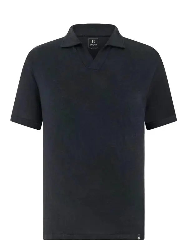 Boggi Milano Open-collar Polo Shirt - Blue