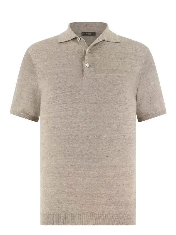 Boggi Milano Button-up Polo Shirt - Neutrals