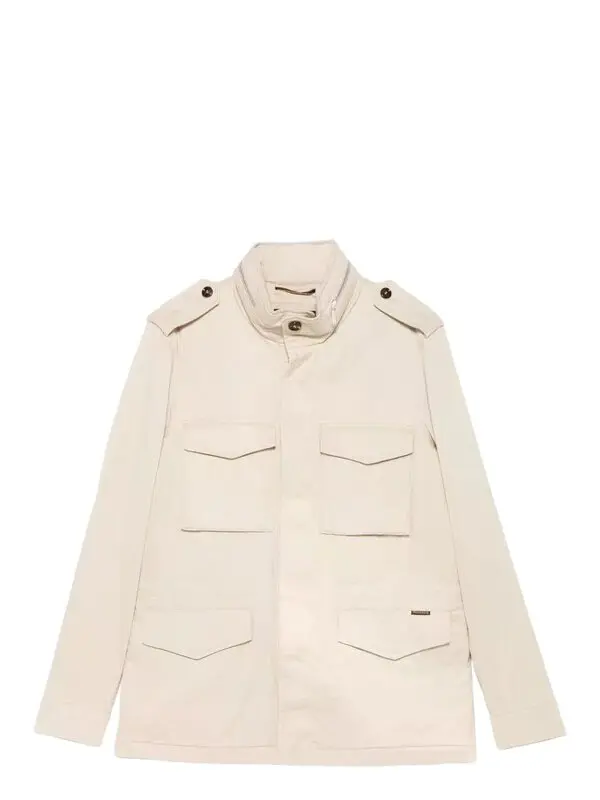 MOORER Denver Buttoned Pocketed Jacket - Neutrals