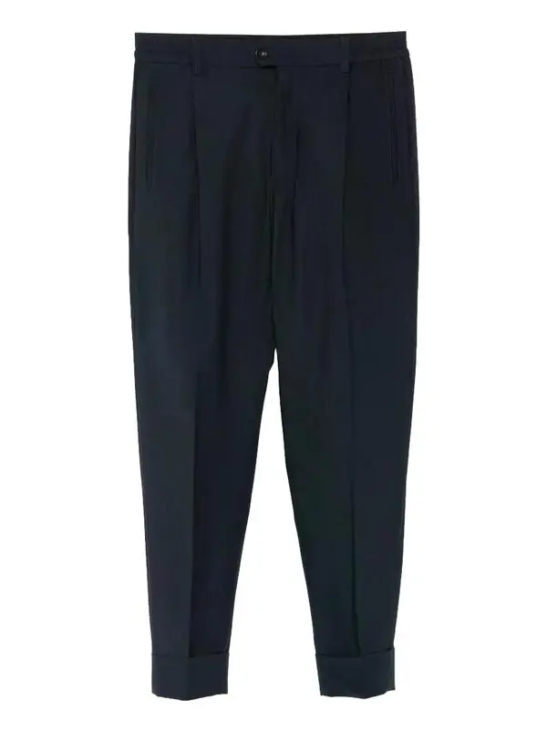 HOSIO Cuffed Tailored Trousers - Blue