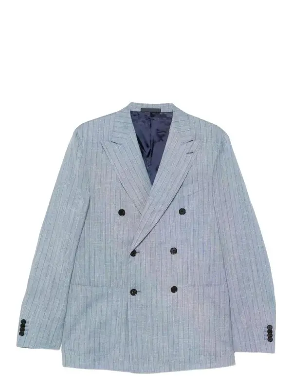 Caruso Aida Pinstripe Double-breasted Blazer - Blue