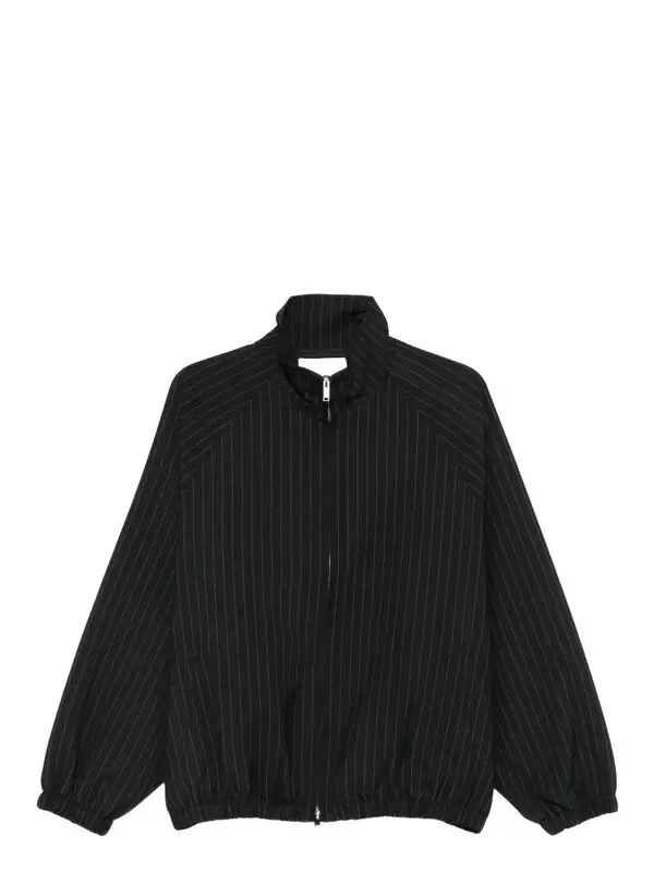 THE FRANKIE SHOP Pinstripe Zip-up Jacket - Black