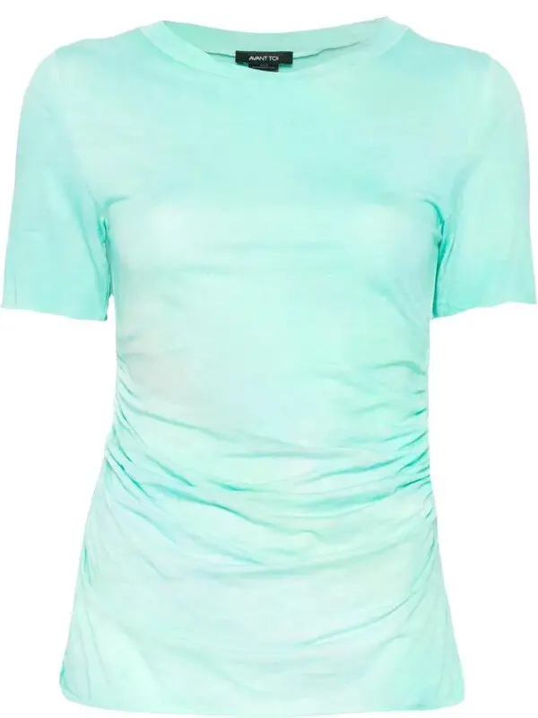 Avant Toi Draped Detail T-shirt - Blue