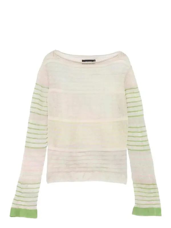 CIVIDINI Striped Boat Neck Sweater - Neutrals