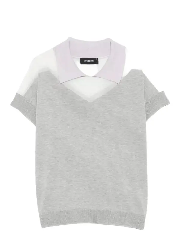 CIVIDINI Polo-collar T-shirt - Grey