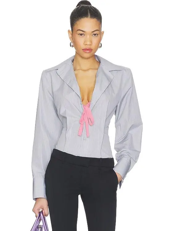 Attico Button Down Shirt - Grey