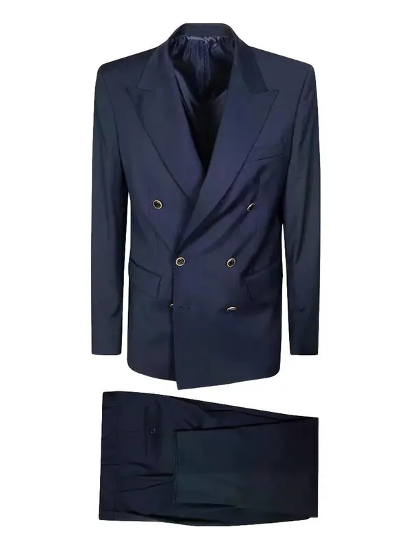 MARSEM Six-buttondouble-breasted Suit - Blue