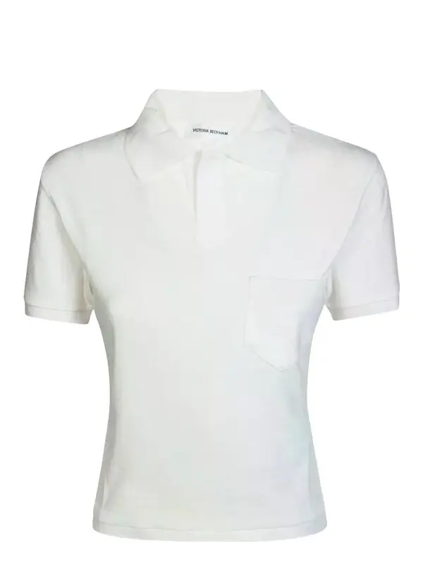 Victoria Beckham Chest-pocket Polo Top - White