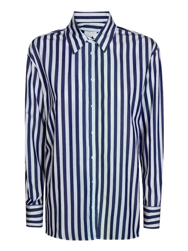 ROBERT FRIEDMAN Striped Floral Shirt - Blue
