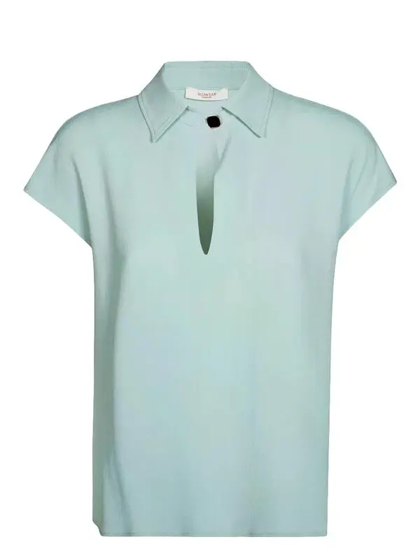 SLOWEAR Crepe Polo Top - Green