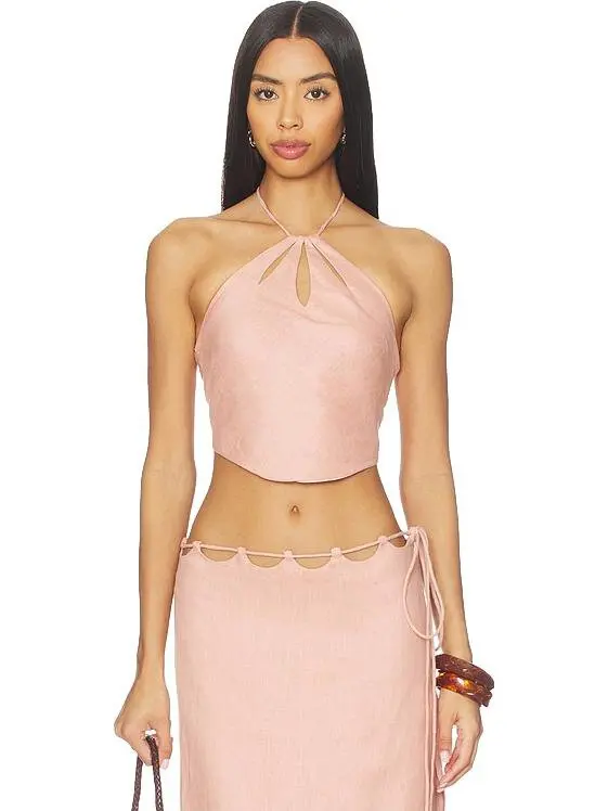 Azulu Amazon Halterneck Top - Rose