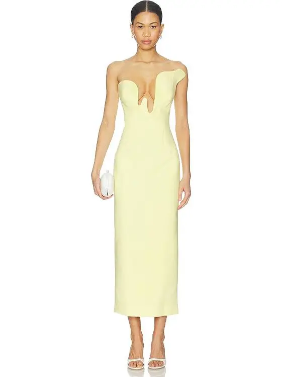 Bardot Rosalyn Midi Dress - Yellow